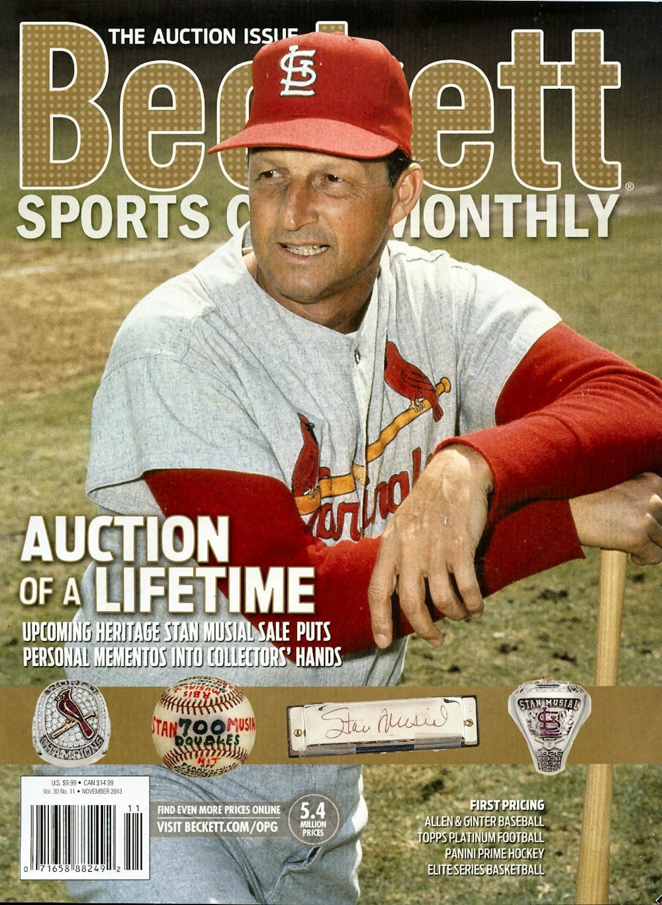 2013 Beckett Sports Card Monthly Price Guide (#344 November) (musial